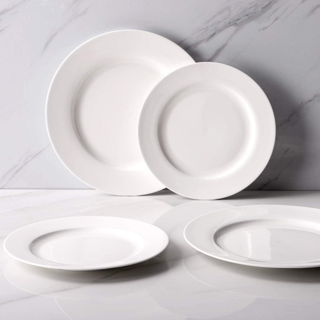 Ceramic White Rice Plate 25 cm microwave safe - Baig Store - Home Décor