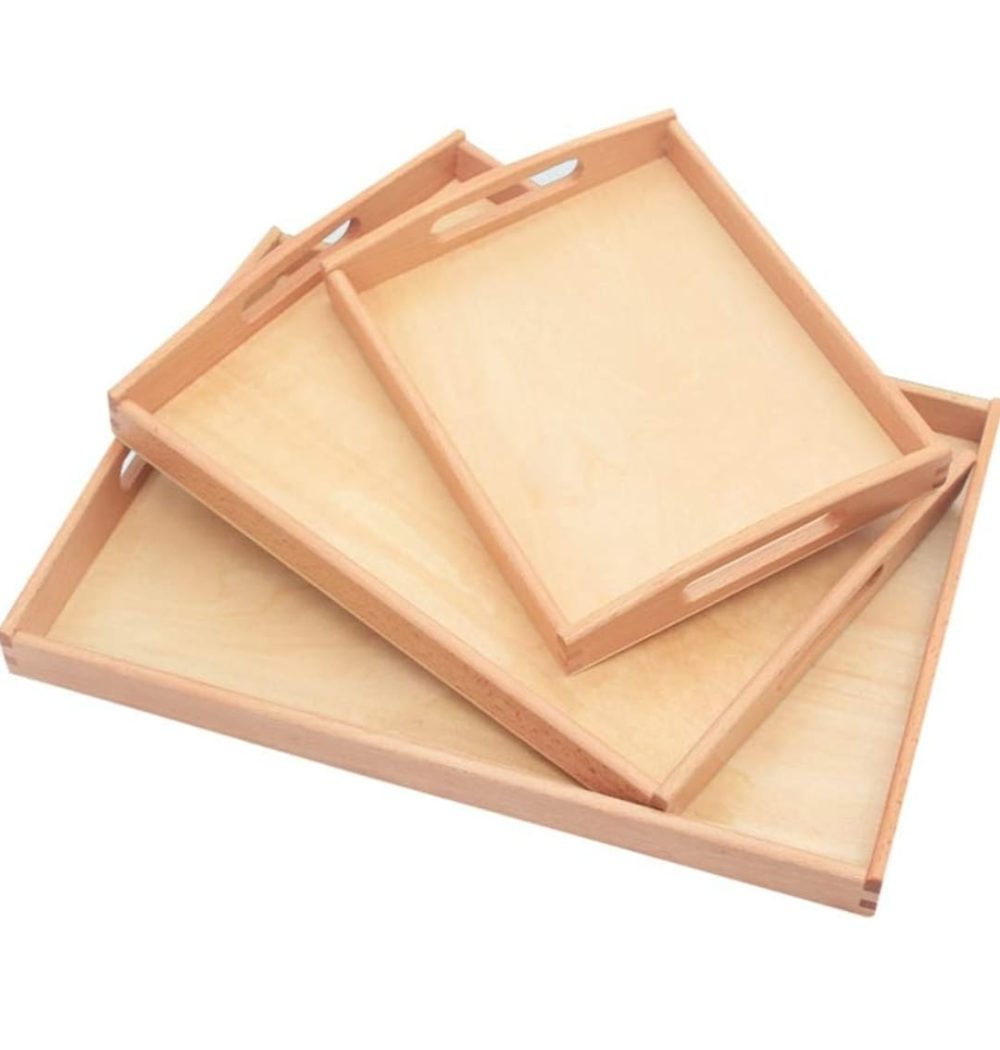 Wooden Serving Tray Rectangular Shape Durable Training Crafts ...