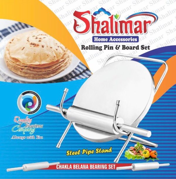 Stainless Steel Rolling pin and Board set